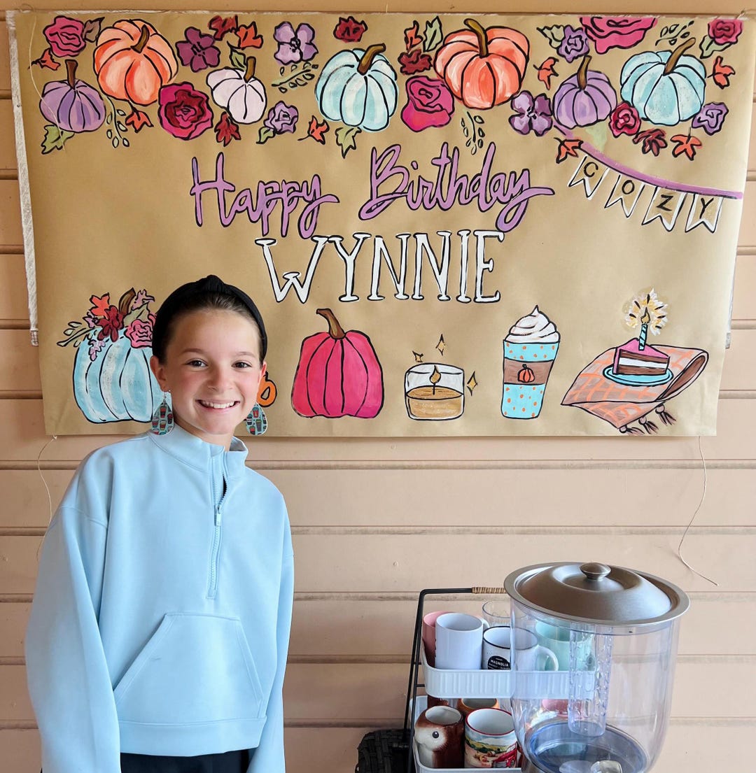 Cozy Fall Custom Birthday Painted Poster, Painted Posters, Custom ...