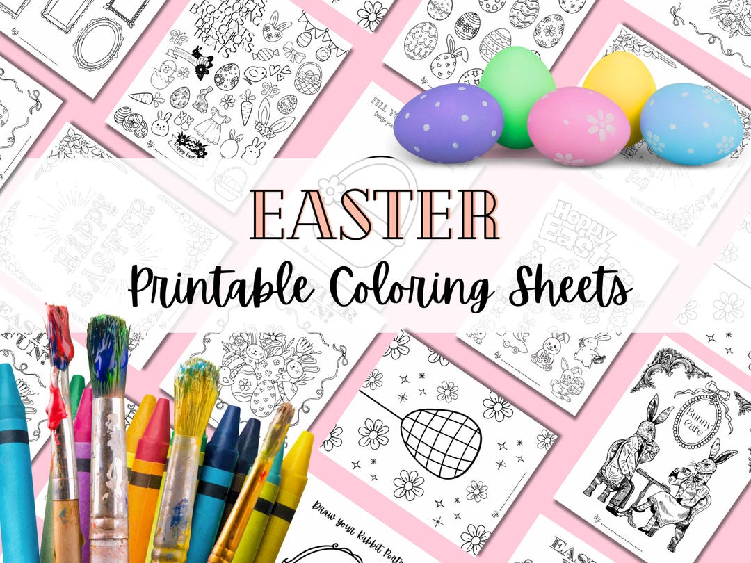 Easter Coloring Sheets, 10 Easter Printable Color Pages, PDF File ...