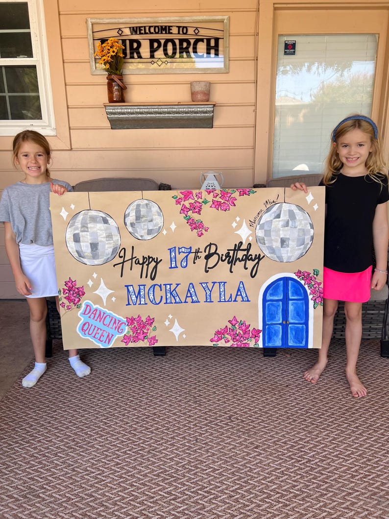 Custom Birthday Poster Hand Painted, Birthday Banner, Party Decor ...