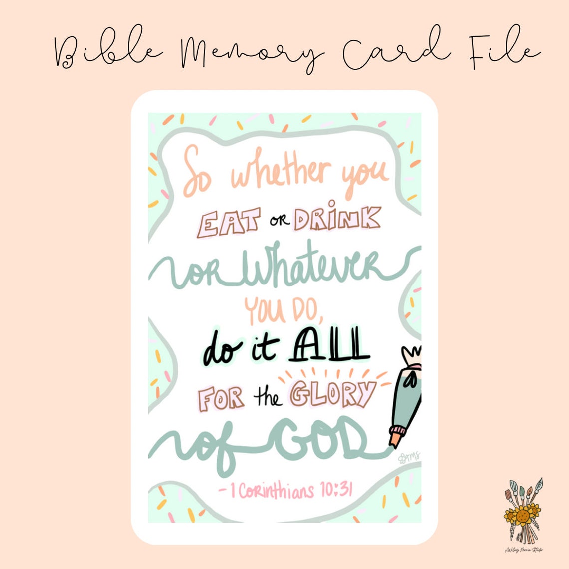 Bible Memory Verse Card, Digital File, Printables, Faith Resources ...