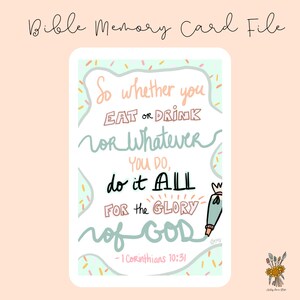 Bible Memory Verse Card, Digital File, Printables, Faith Resources ...