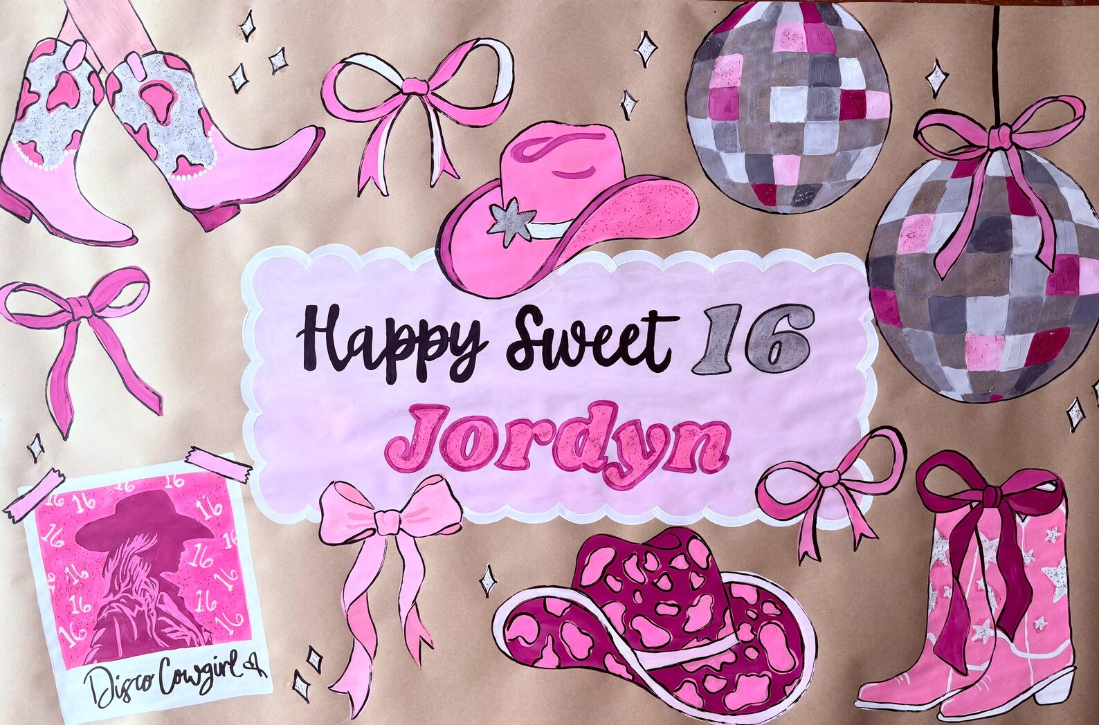 Custom Birthday Poster Hand Painted, Birthday Banner, Party Decor ...