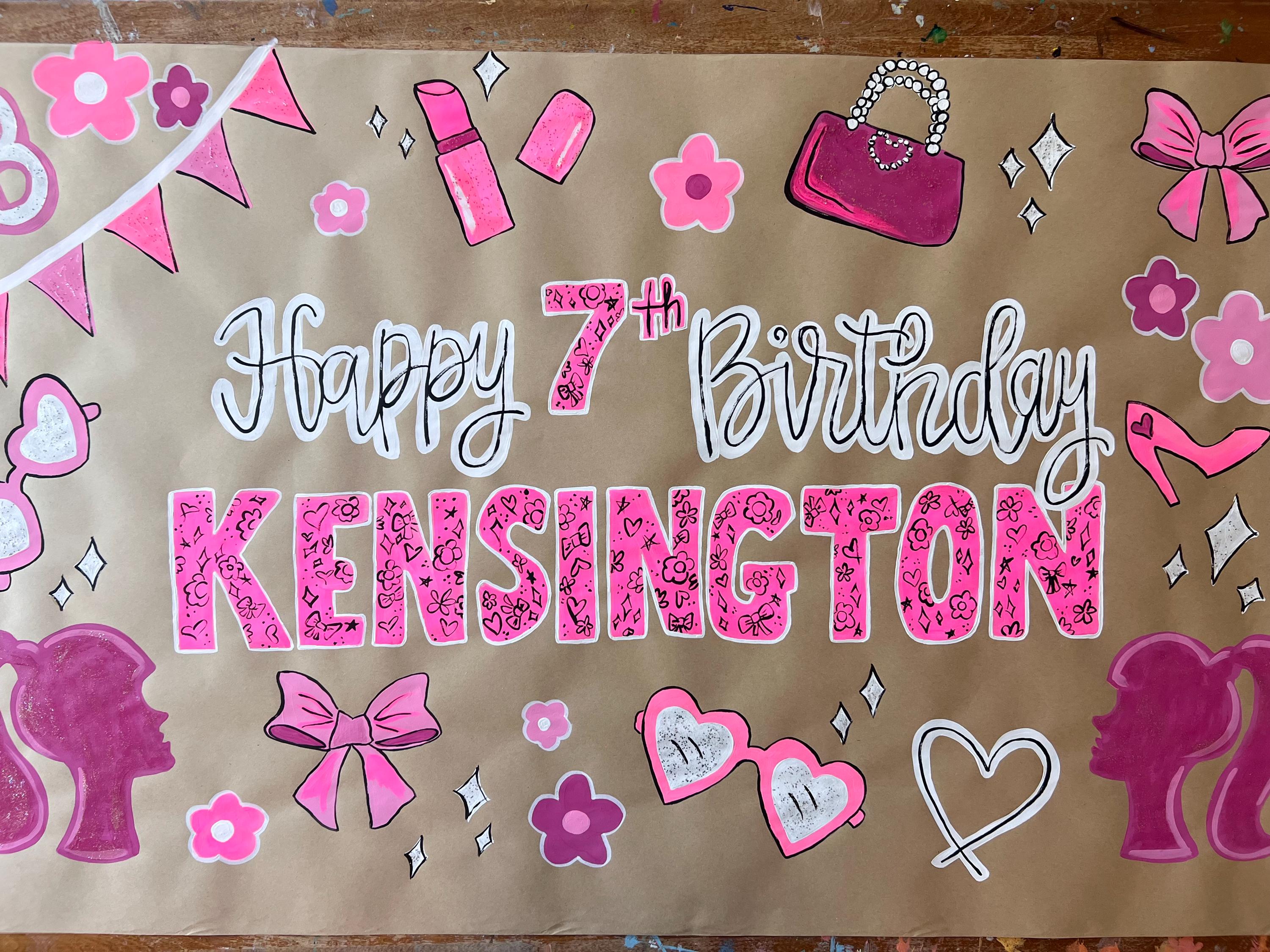 Custom Birthday Poster Hand Painted, Birthday Banner, Party Decor ...