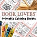 Book Lovers Themed Coloring Pages, 10 Book Themed Printables, Teen ...