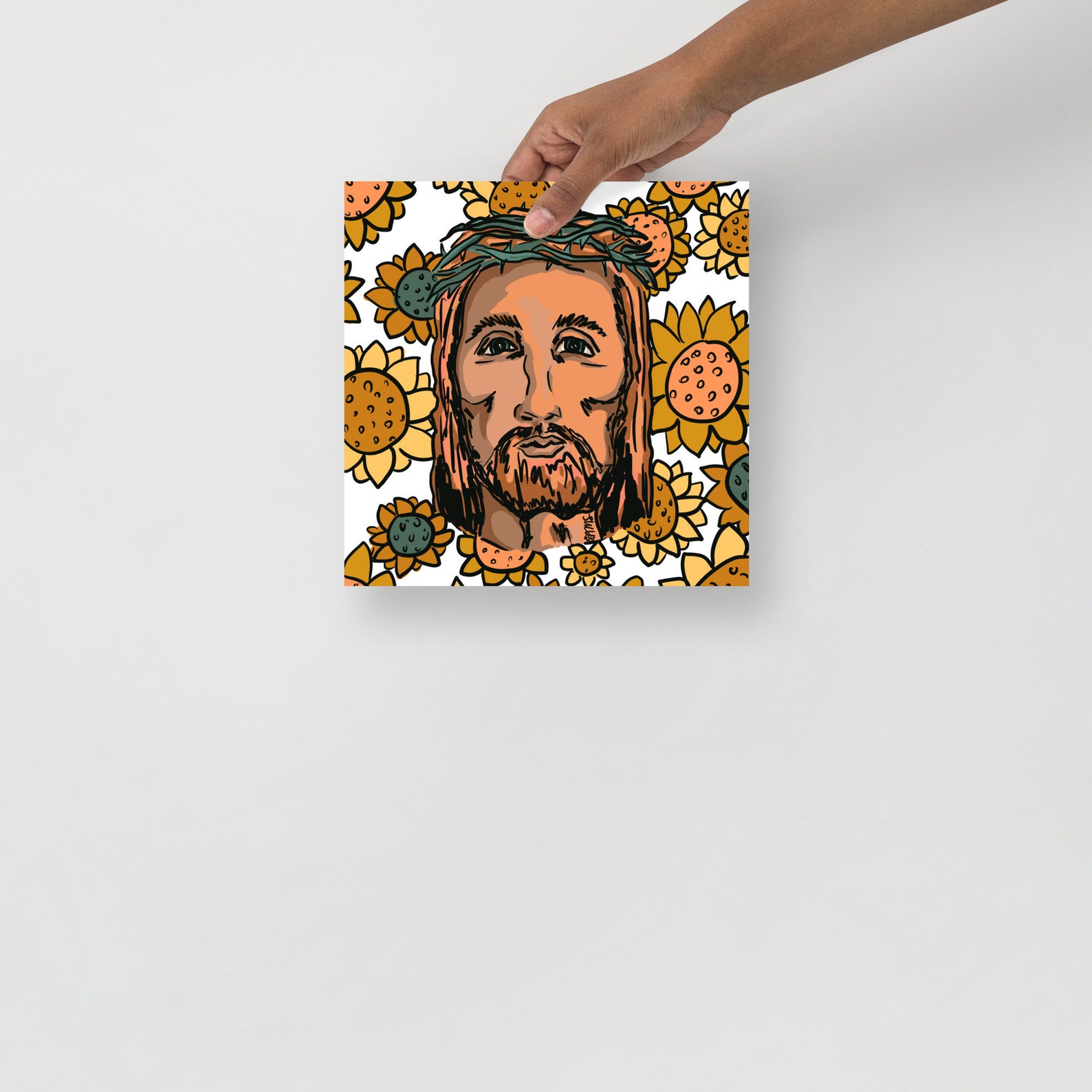 Jesus Poster, Jesus Sunflower Poster, Jesus Print, Jesus Art, Christian ...