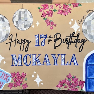 Mamma Mia Custom Painted Birthday Poster, Birthday Sign, Dancing Queen ...