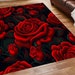 Red Rose Rug: Floral Velvet Home Decor - Etsy
