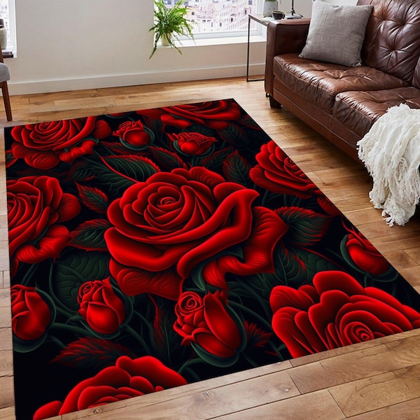 Rug With Roses - Etsy