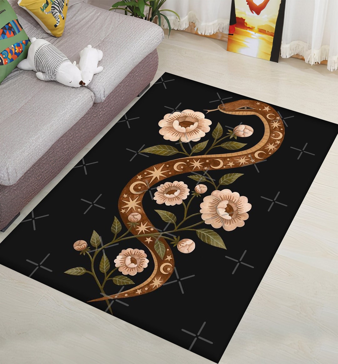 Snake Rug, Cobra Rug, Snake Patterned Rug,living Room Rug,custom Rug ...