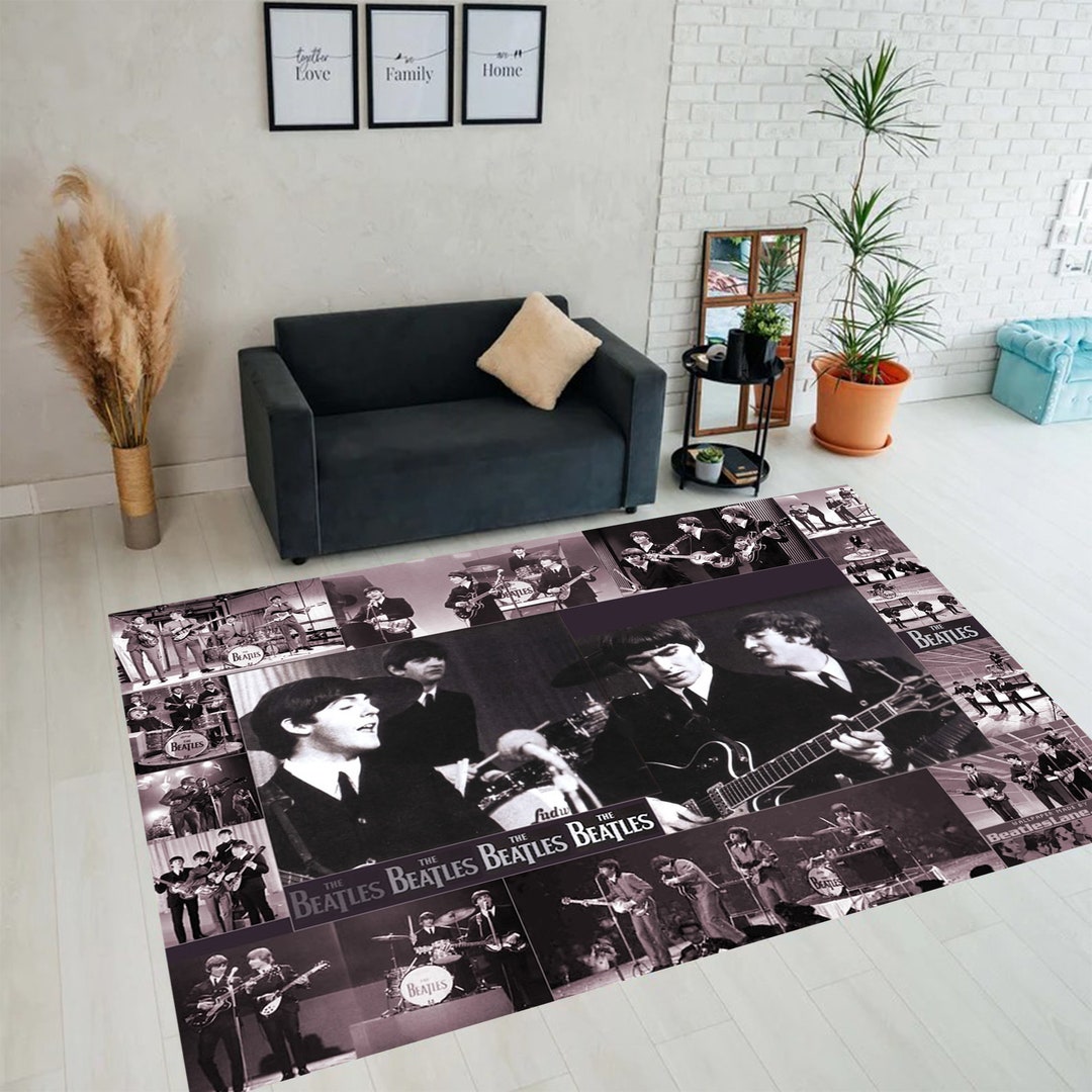 The Beatles Pattern Rug, the Beatles, 70's Pop Rug, Rock Rug, Musical ...