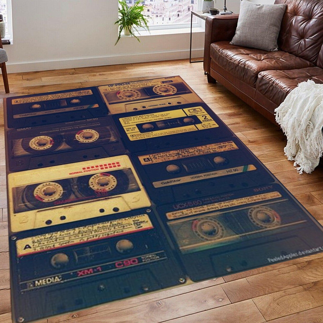 Casette Pattern Rug, Retro Casette Rug,90s Rug, Tape Rug, Music Rug ...