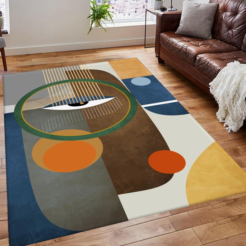 Mid Century Rug,modern Carpet, Mid Century Modern Rug, Modern Art Rug ...