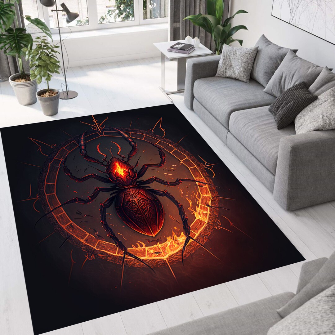African Spider, Spider Rug, Spider Pattern Rug, Spider Art Rug,spider ...