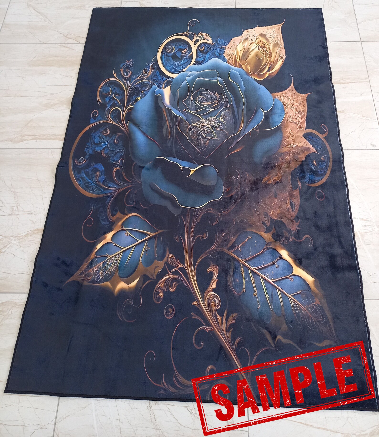 Red Rose Rug: Floral Velvet Home Decor - Etsy