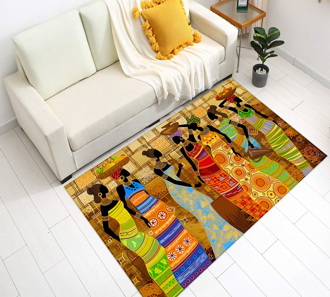 African Girl Rug, African Woman Rug, African Lady, Modern Rug, Popular ...