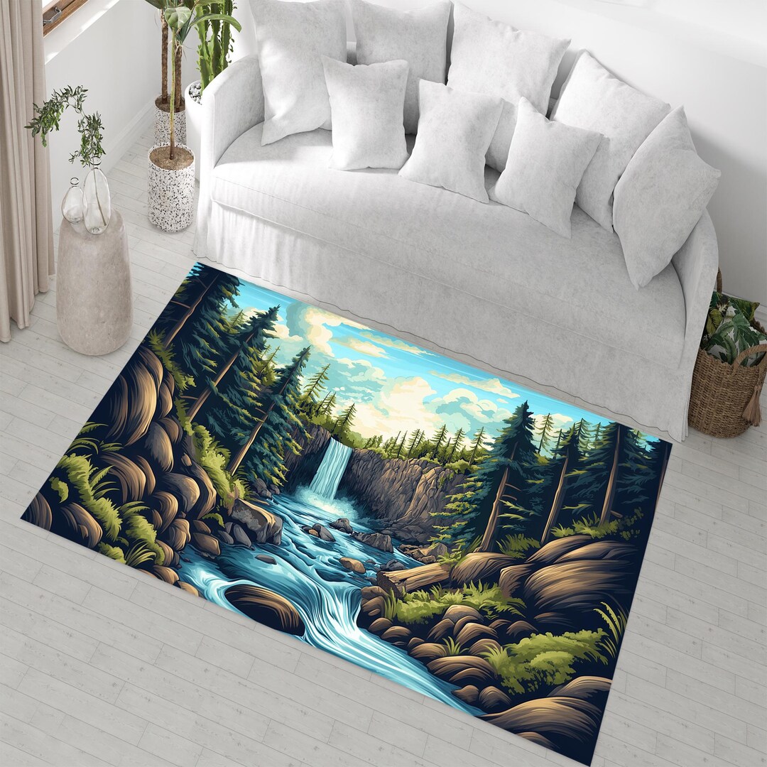 River View Rug, River Rug, Landscape Rug, Nature Rug, Nature View Rug ...