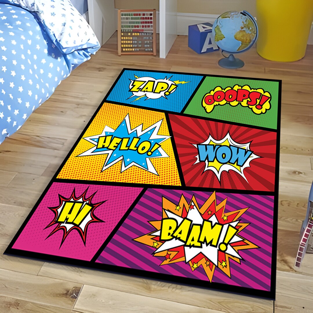 Boom Rug,pov Rug,comic Rug,colorful Rug,boom Theme Rug,pov Theme Rug ...