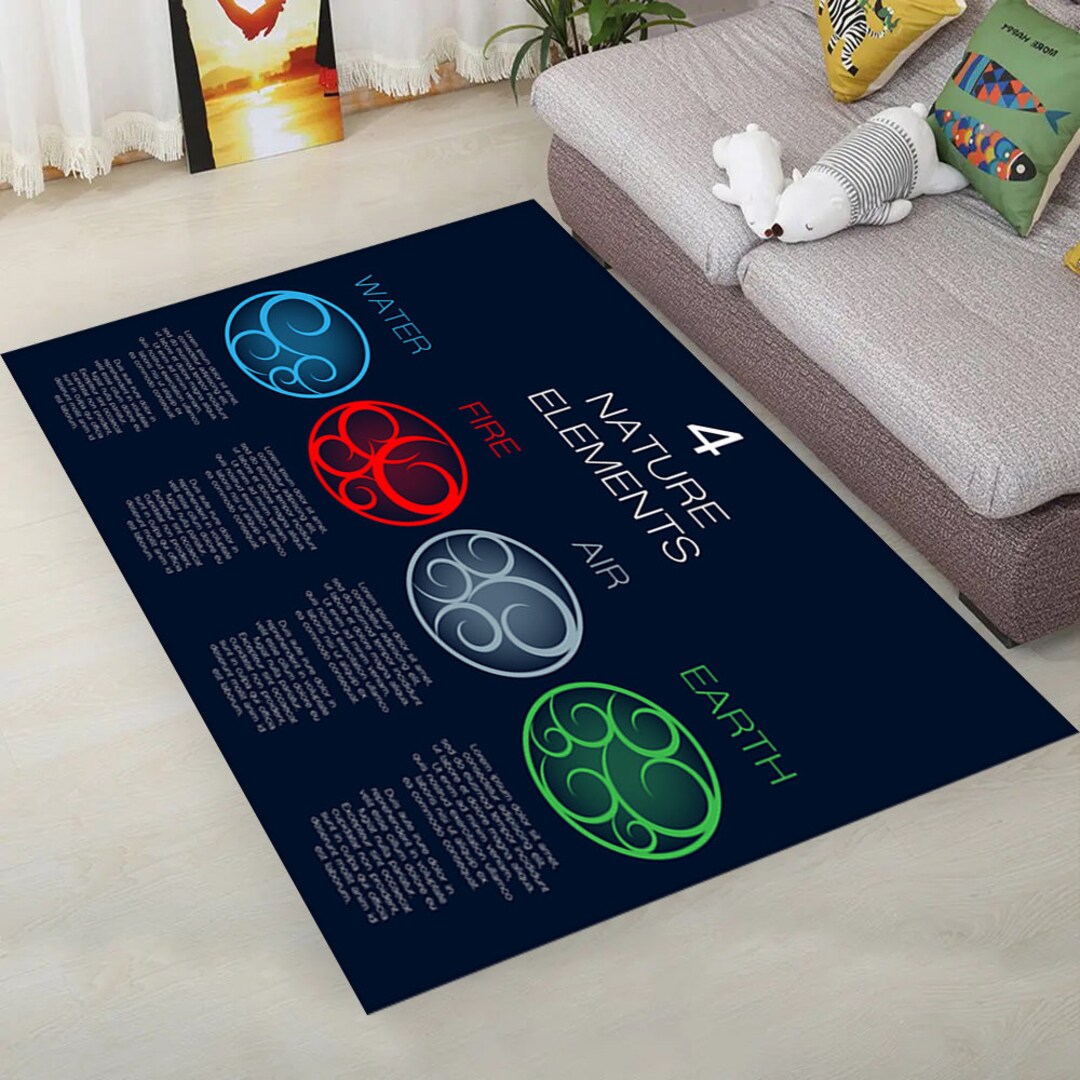 4 Elements Rug, Nature Elements Rug, Water Fire Rug, Air Earth Rug, for ...