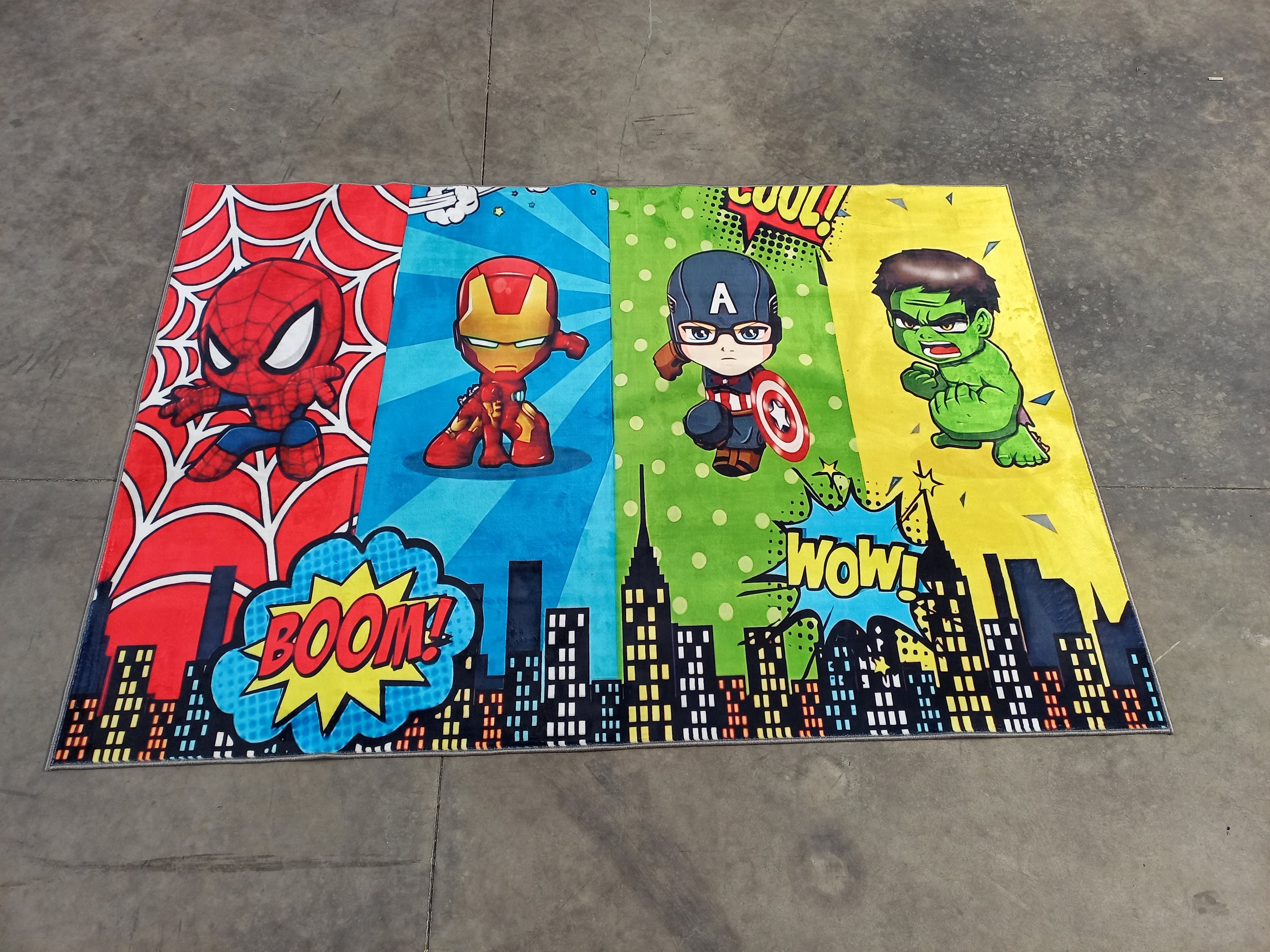 Superhero, Superhero Rug, Hulk Pattern Rug, Spiderman Rug, Kids Room ...