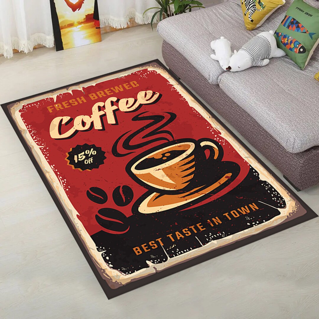 Kitchen Rug, Coffee Rug, Tea Themed Rug, Relaxing Rug, Under Table Rug ...