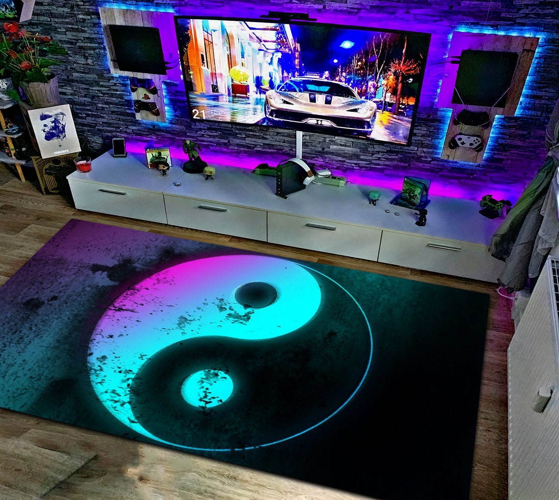 Ying Yang Rug Yin Yang Theme Rug Chinese Rug Bad and Good - Etsy