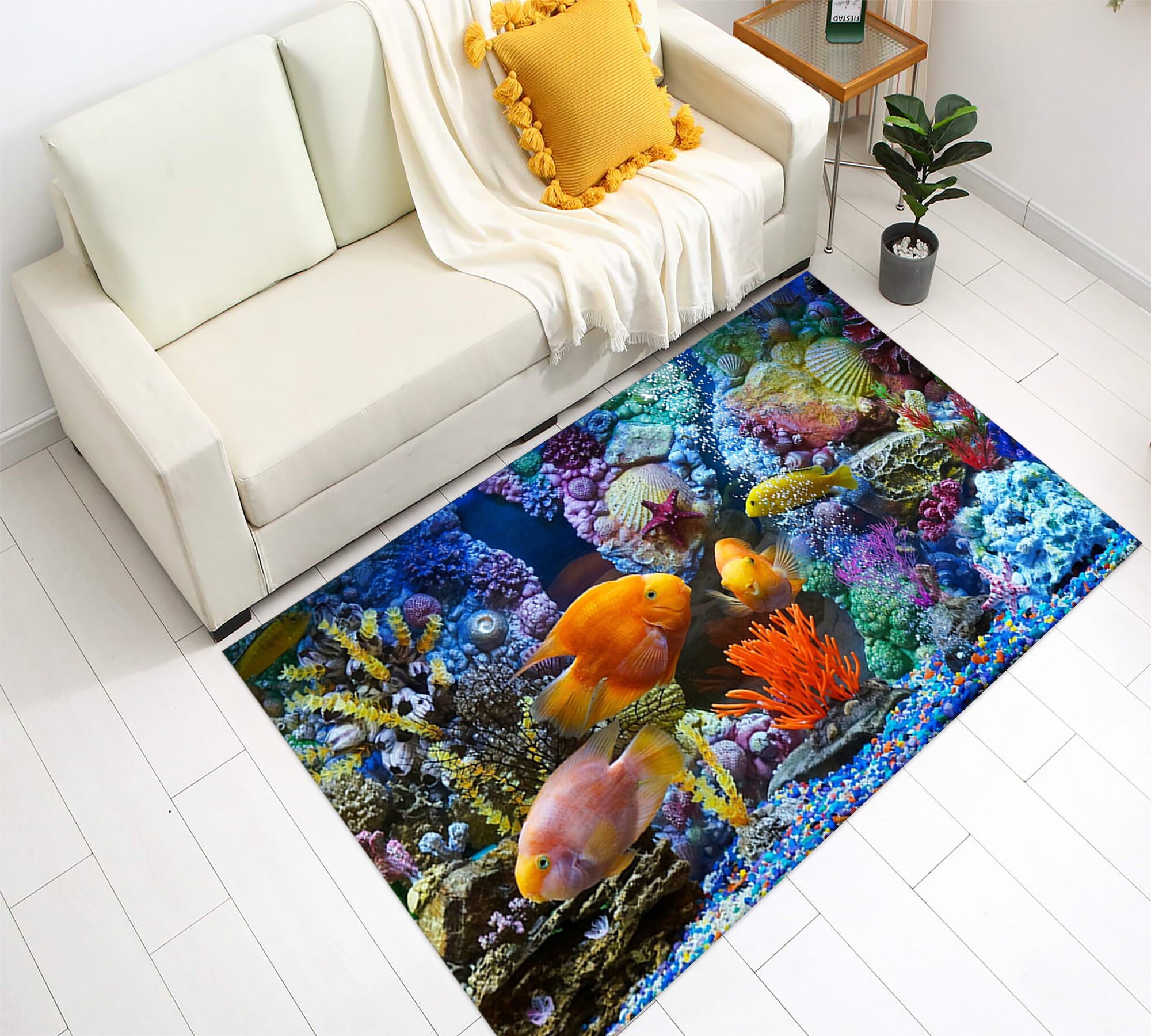 Fish Rug, Aquarium Theme Rug, Underwater Rug, Fish Tank Rug, Relaxing ...