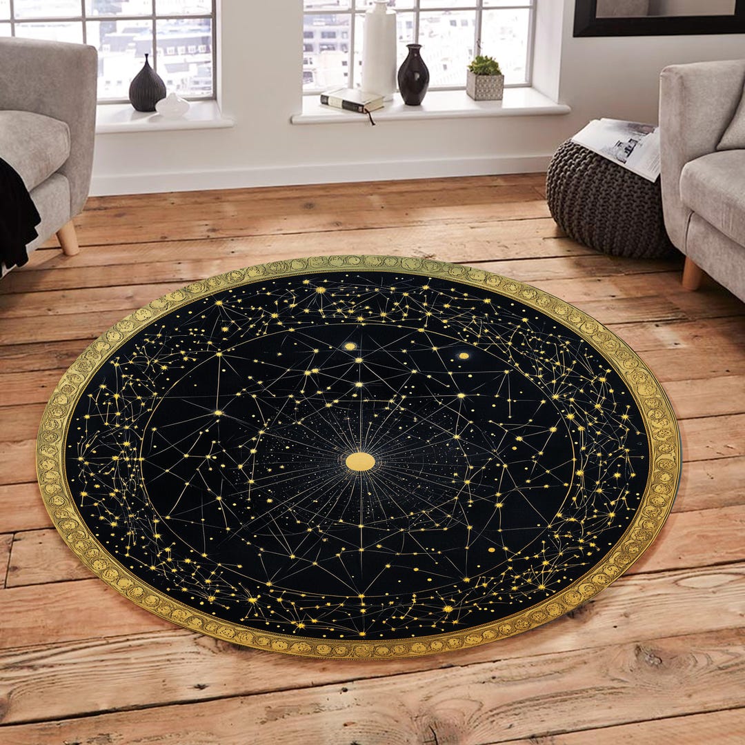 Constellations Round Rug: Starry Sky Astrology Rug (24 Inch) - Etsy