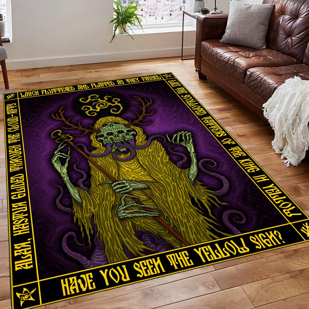 Lovecraft Rug, Horor Rug, Creepy Rug, Designed Rug, Purple Black Rug ...