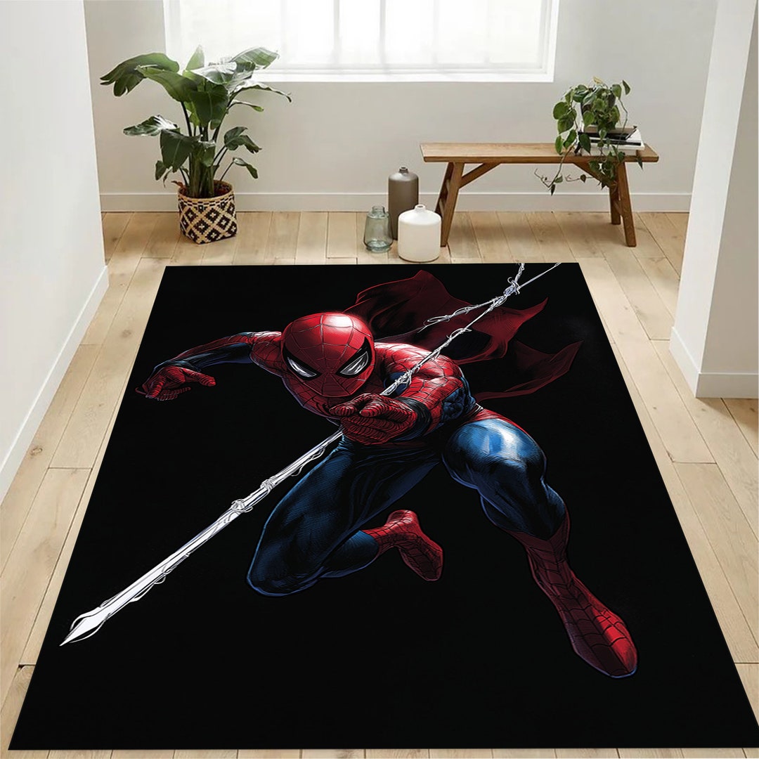 Spiderman Rug, Spider Rug, Spider Man Rug, Cartoon Spiderman Rug,spider ...