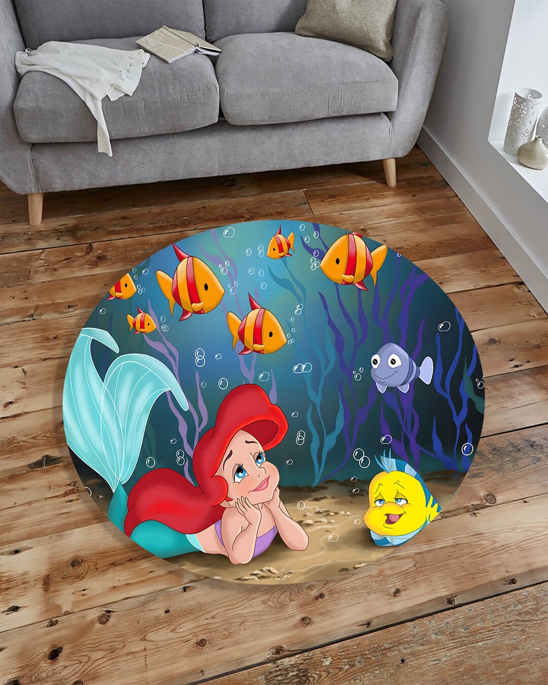 Mermaid Rug, Ariel Themed Rug, the Little Mermaid Rug, Underwater Rug ...