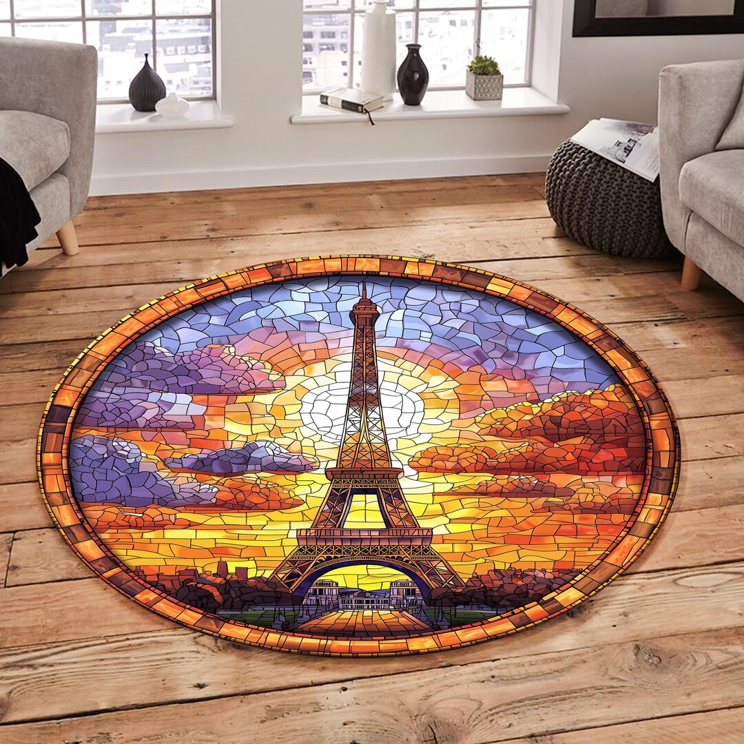 Eiffel Tower Rug, Eiffel Tower Round Rug, Paris Rug, Eiffel Rug, Paris ...