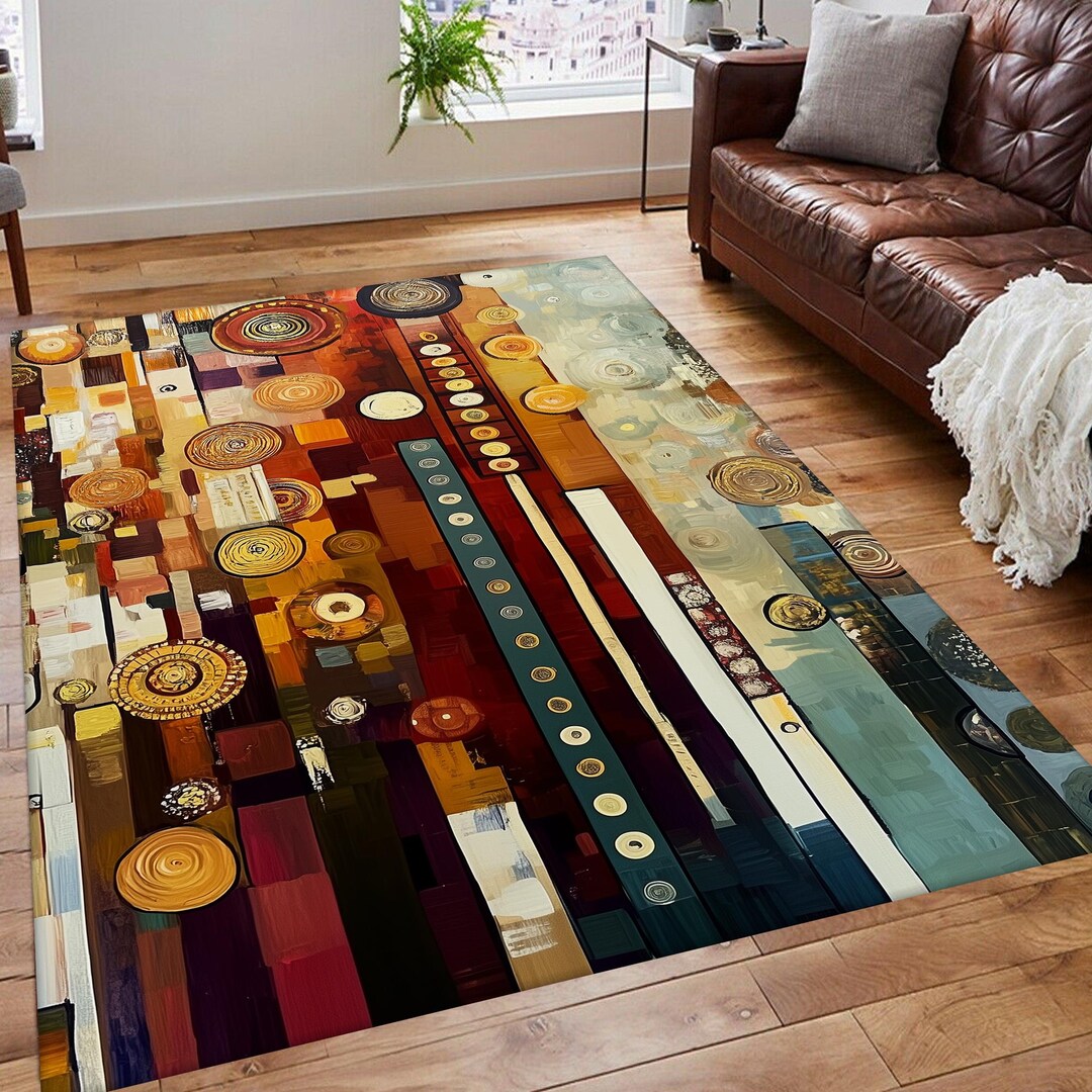 Gustav Klimt Inspired Rug, Abstract Rug, Klimt Rug, Abstract Style Rug ...