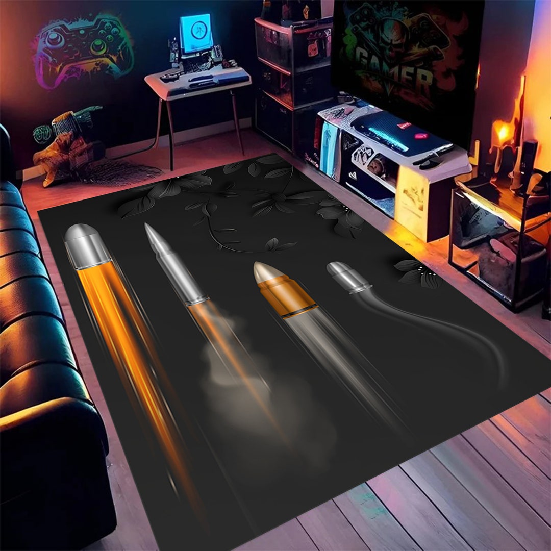 Bullet Rug, Bullet Pattened Rug, Gun Rug, War Rug, Ammo Theme Rug,for ...