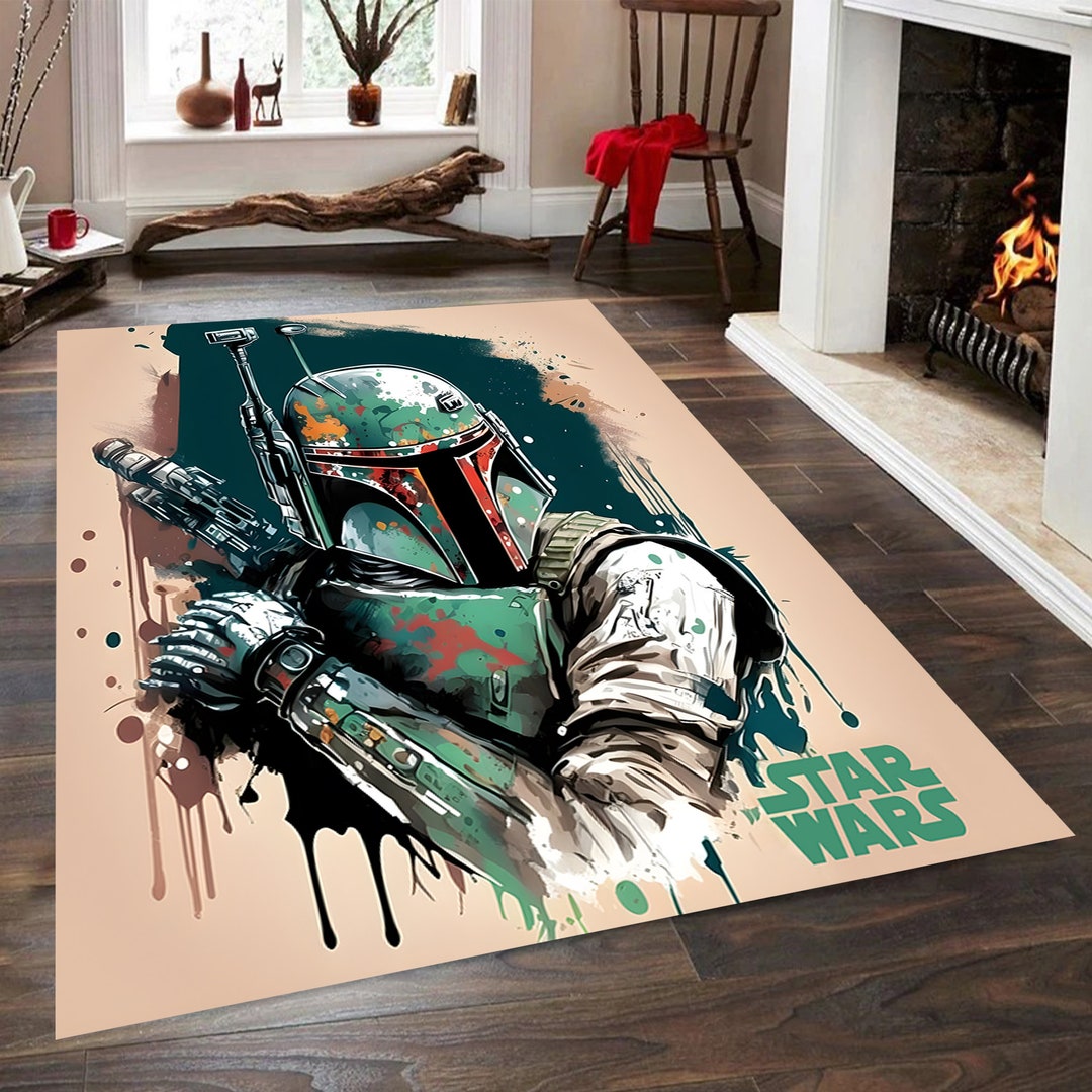 Star Wars Rug: Boba Fett, Gaming Room Decor - Etsy