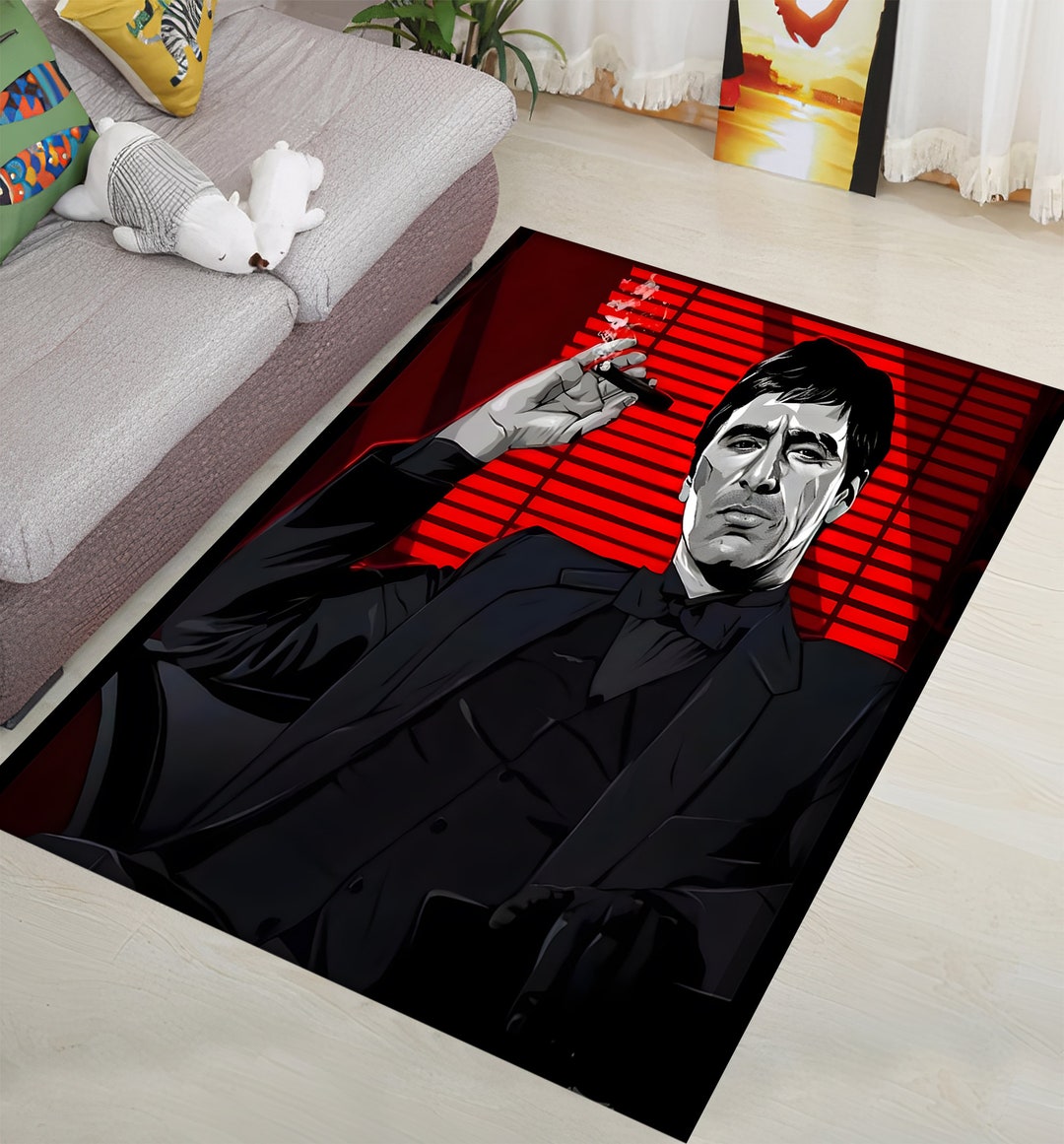 Scarface Rug,movie Rug,tony Montana Rug,gun Rug,mafia Theme Rug ...
