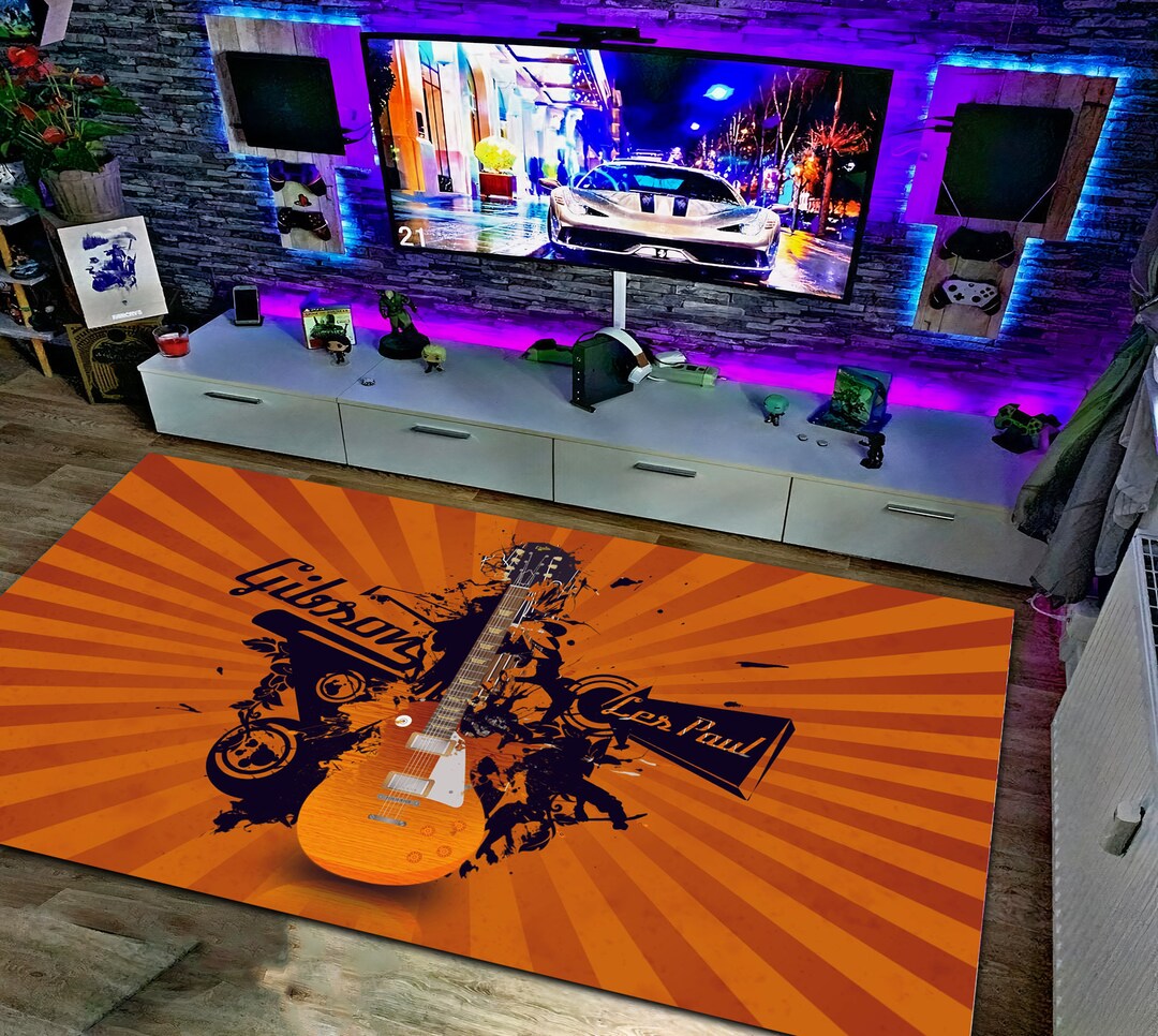 Rock Rug, Heavy Metal Rug, Rock N Roll Decor, Modern Rug, Boys Room Rug ...