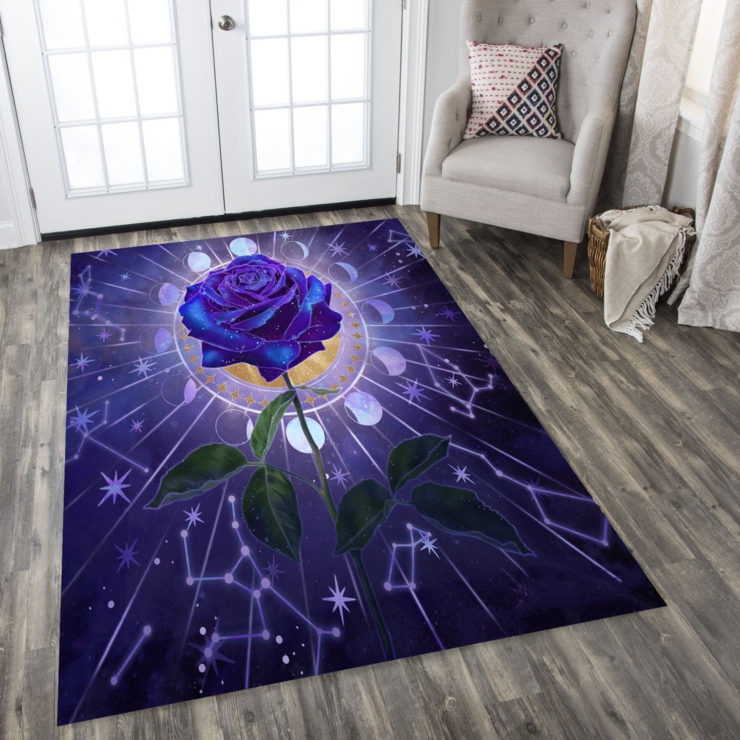 Rose Rug ,purple Rose, Purple Rose Rug, Purple Floral Rug, Purple Rose ...