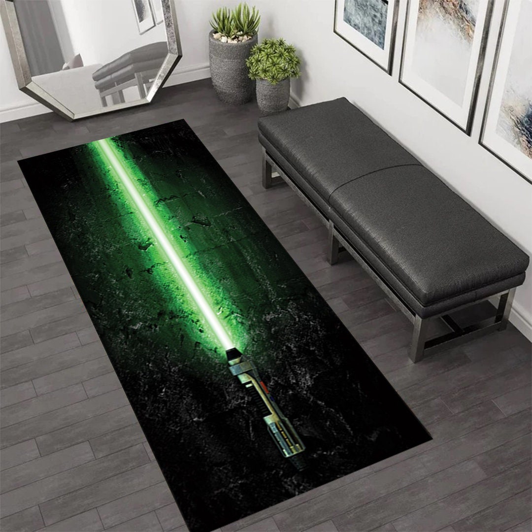 Lightsaber Runner Rug, Lightsaber Rug, Green Lightsaber Runner Rug ...