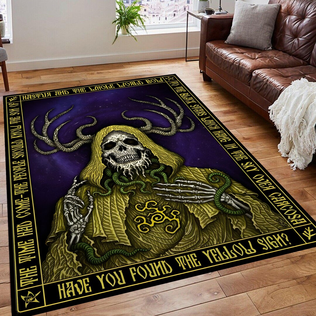 Lovecraft Rug, Horor Rug, Creepy Rug, Designed Rug, Purple Black Rug ...