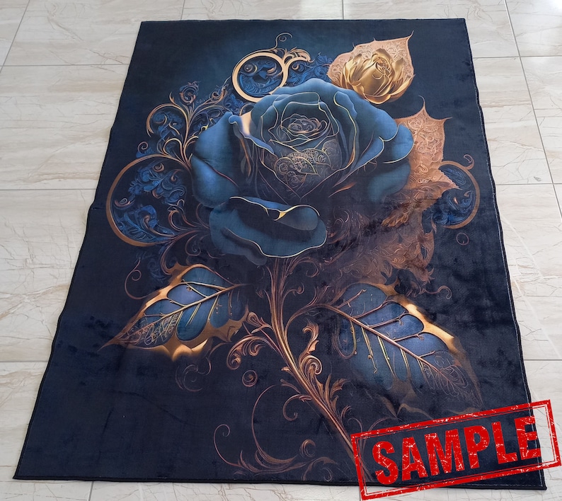 Red Rose Rug: Floral Velvet Home Decor - Etsy