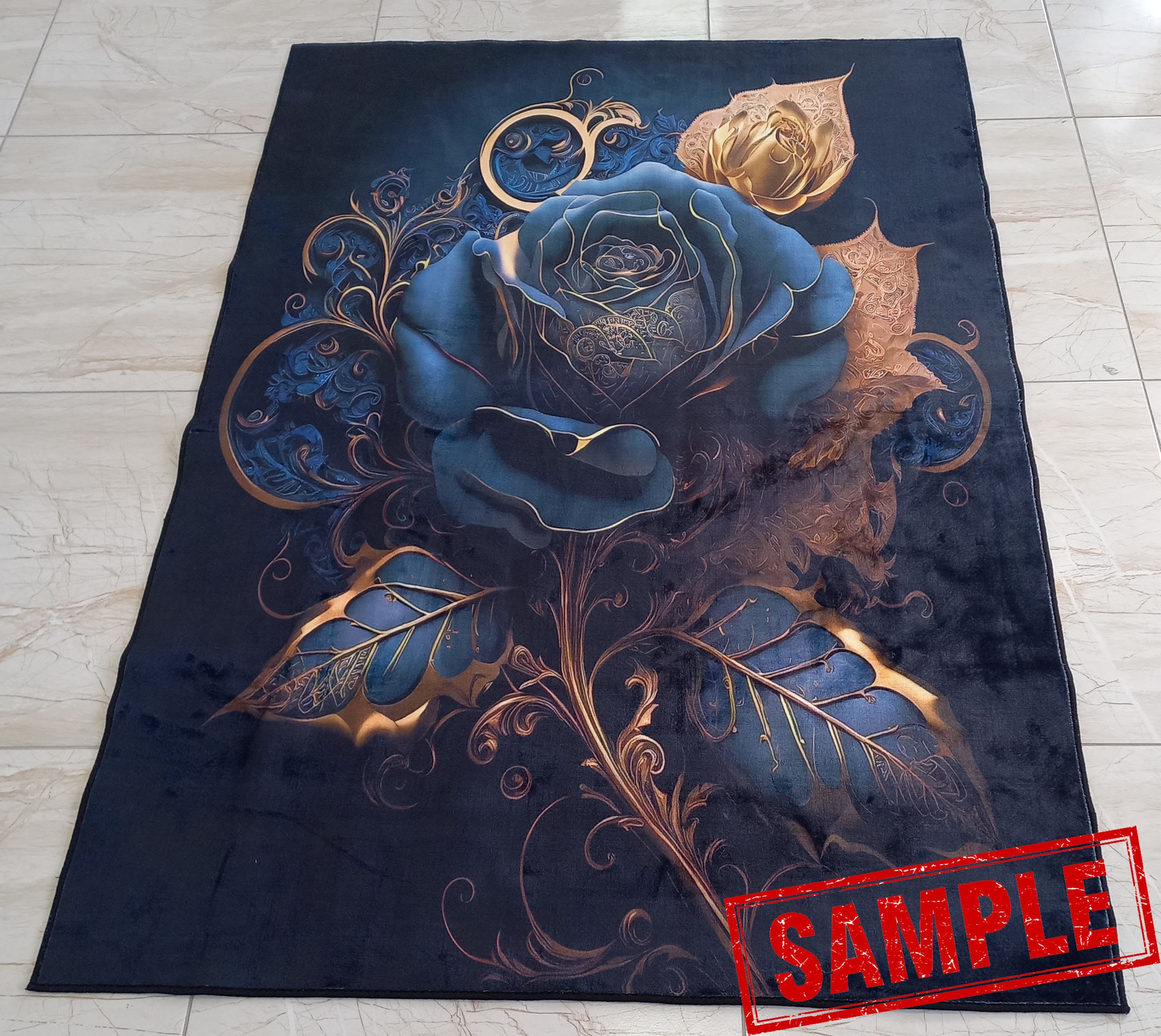 Red Rose Rug: Floral Velvet Home Decor - Etsy
