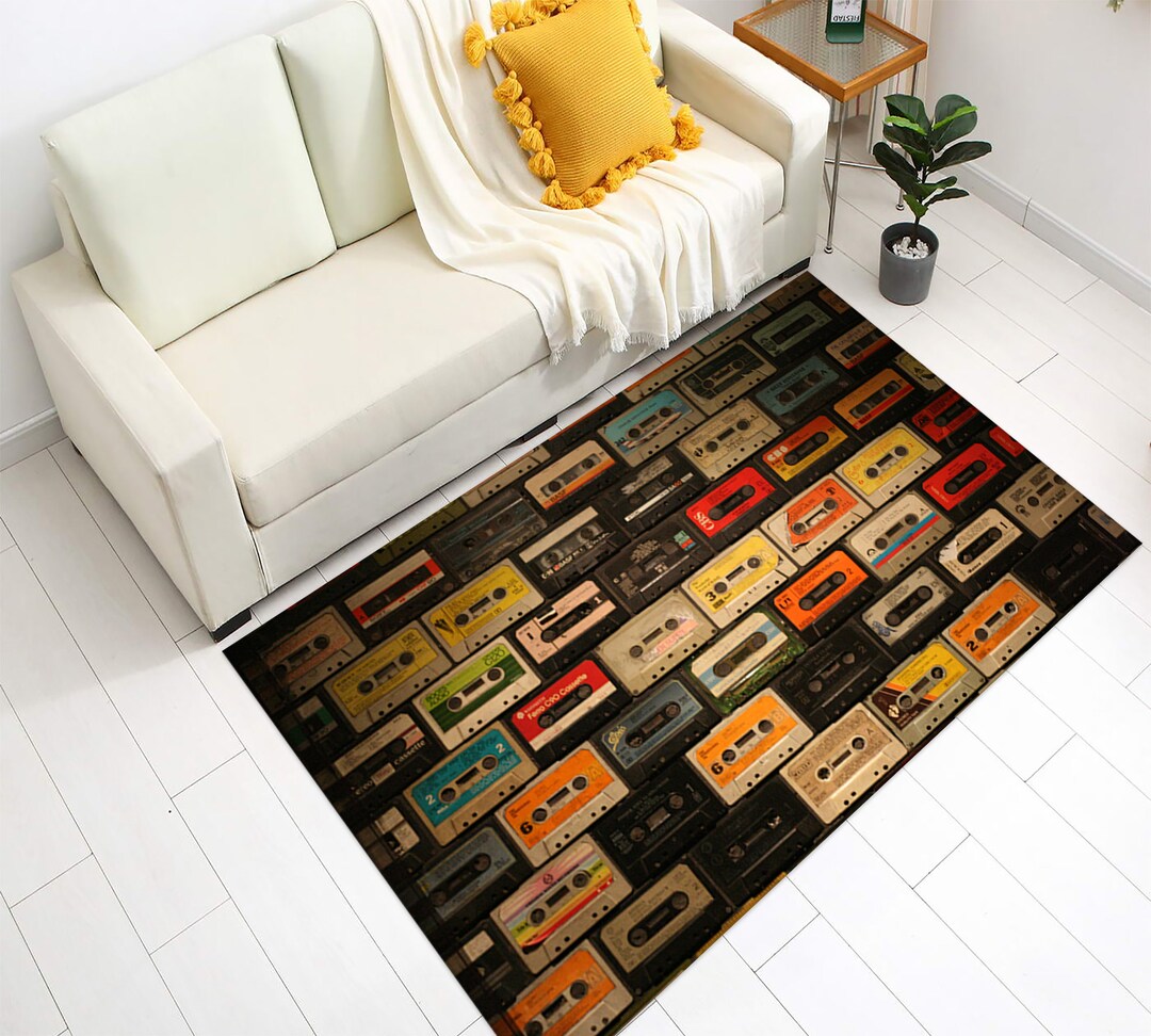 Casette Pattern Rug, Retro Casette Rug,90s Rug, Tape Rug, Music Rug ...