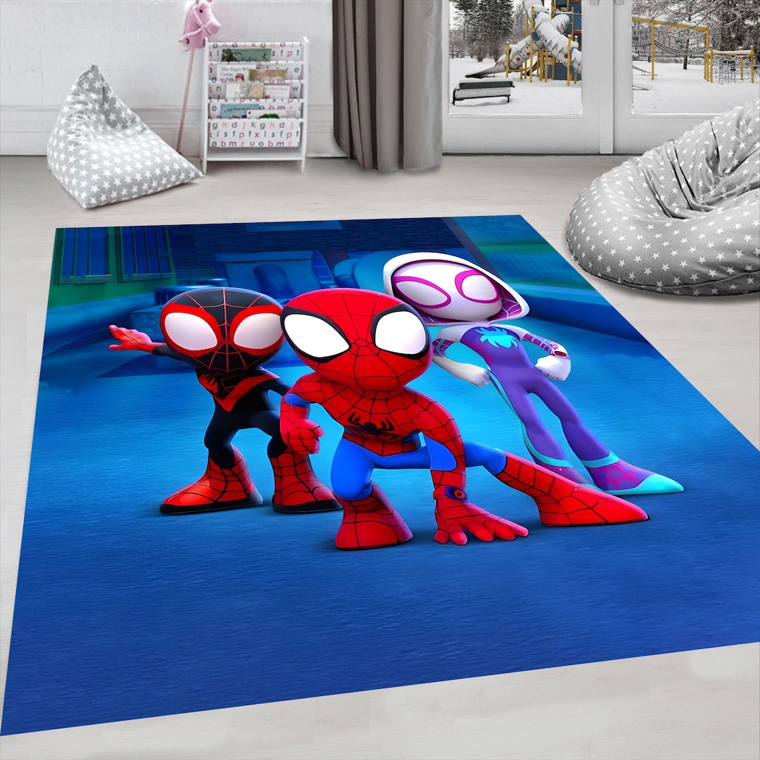 Spiderman Rug, Cartoon Spiderman Rug, Spider Man Rug, Spider Rug ...