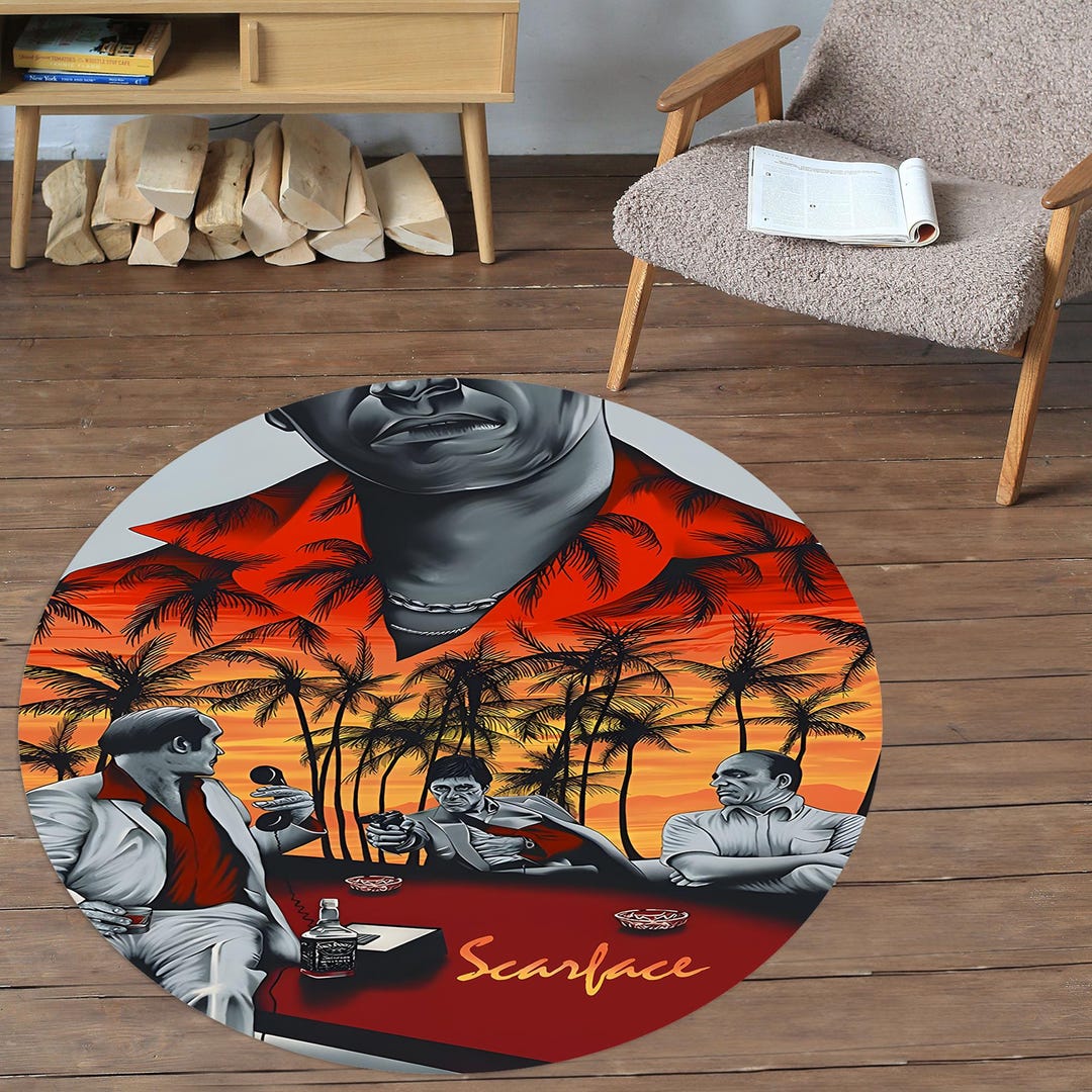 Scarface Movie Round Carpet: Tony Montana Fan Rug - Etsy