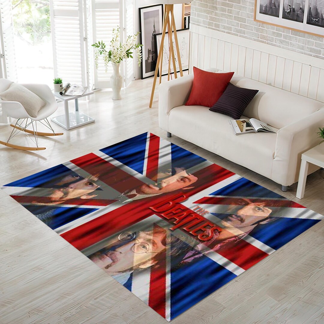 The Beatles Rug: Union Jack Flag, Music Art, Non-slip Area Rug - Etsy