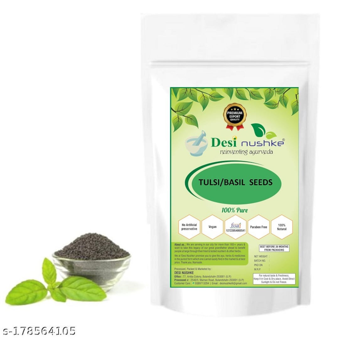 DESI NUSHKE Tulsi Seeds Holy Basil Seeds |200 GM| | Farm Fresh Seeds |7 ...