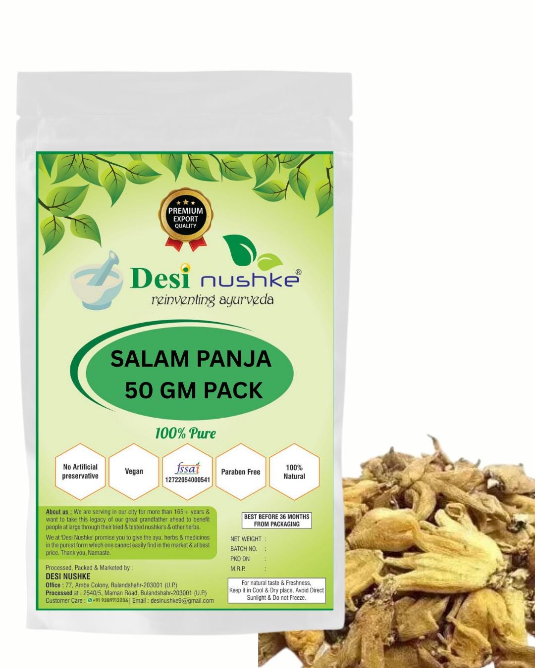 DESI NUSHKE Salam Panja Hatta Haddit Lucky Hand Root | Natural Marsh ...