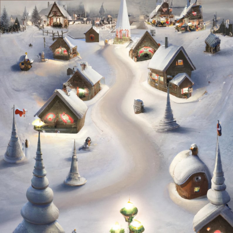 Winter Village Magical Christmas Village Winter Village Digital ...