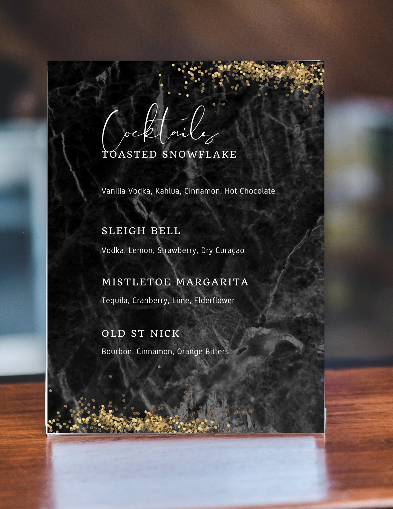 Cocktail Menu Template Marble Menu - Etsy