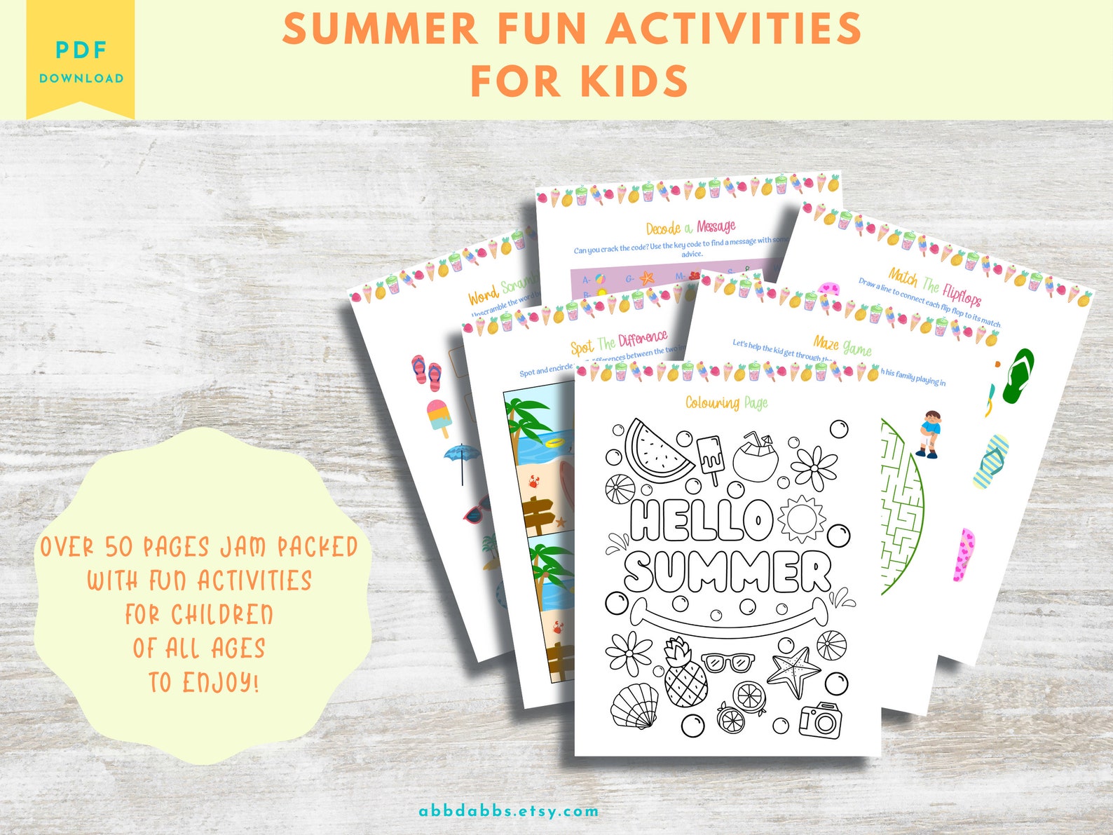 Printable Summer Activities for Kids | A4 | US Letter | Colouring ...